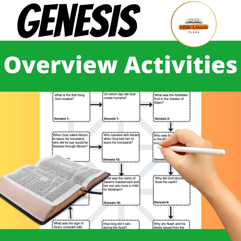 Genesis Overview Activity Scavenger Hunt Old Testament Bible Lesson ...