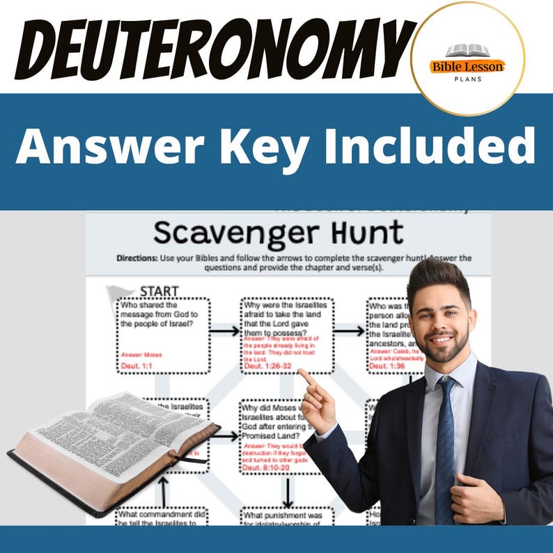 Book of Deuteronomy Overview Activity Scavenger Hunt Old Testament ...