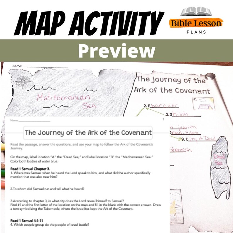 Ark of the Covenant Activity, Bible Map Activity, Church Activity ...