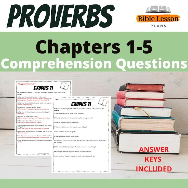 Proverbs Bible Study Questions Chapters 1-5, the Book of Proverbs ...