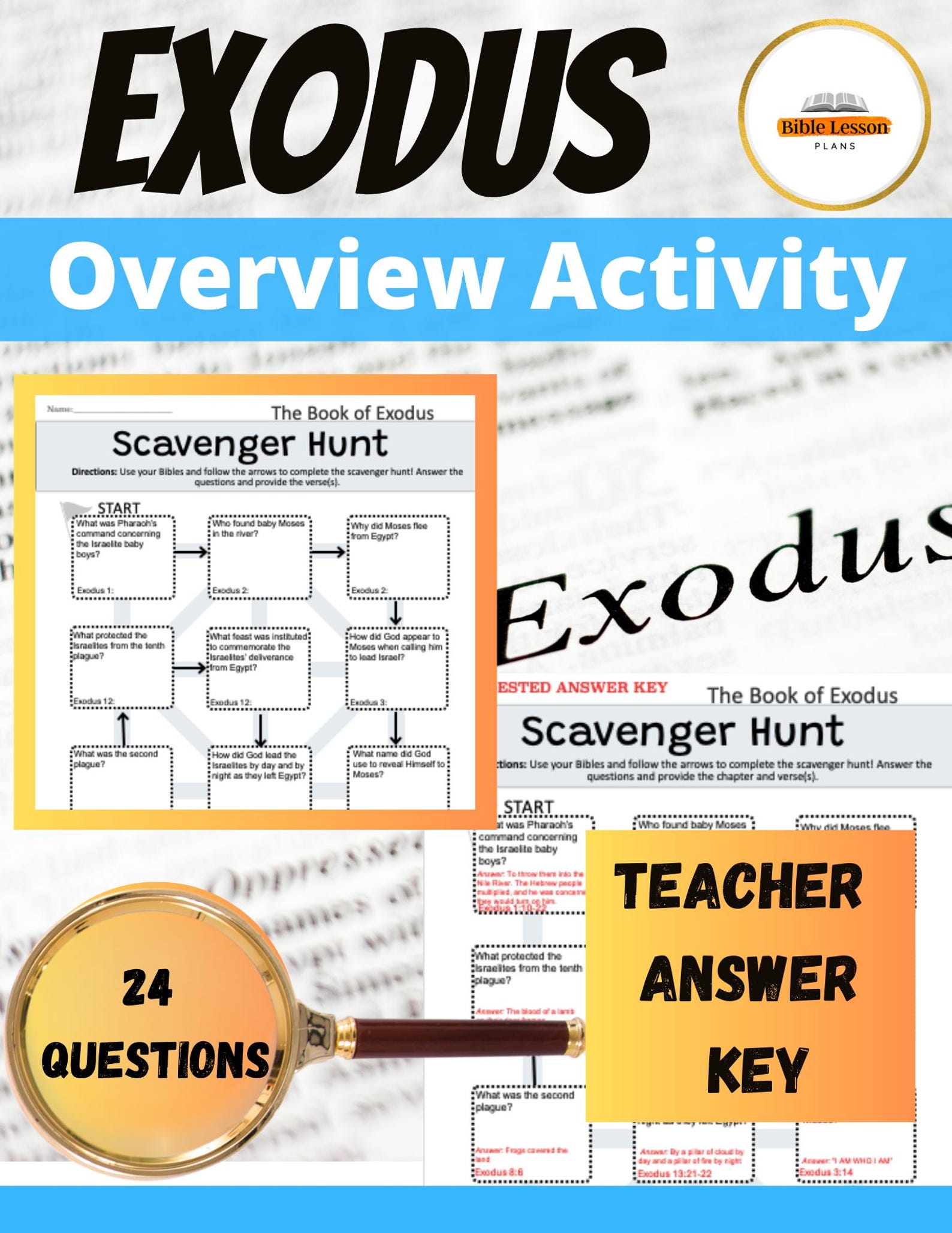 Exodus Scavenger Hunt Activity: Old Testament Bible Lesson (PDF) - Etsy