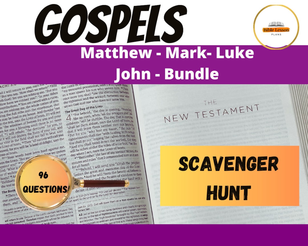 Gospels Summary Activity, Gospels Scavenger Hunt, New Testament Bible ...