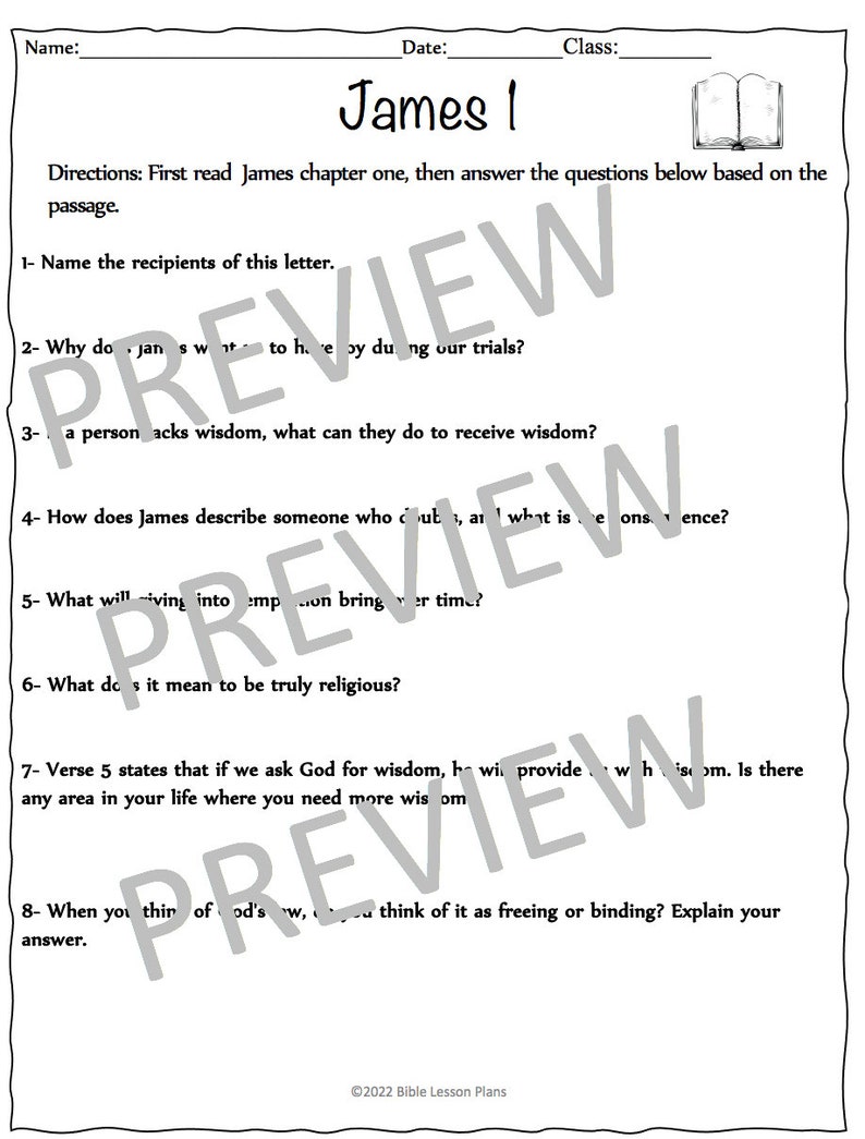 James Comprehension Questions, No Prep, Digital Download, Educational ...