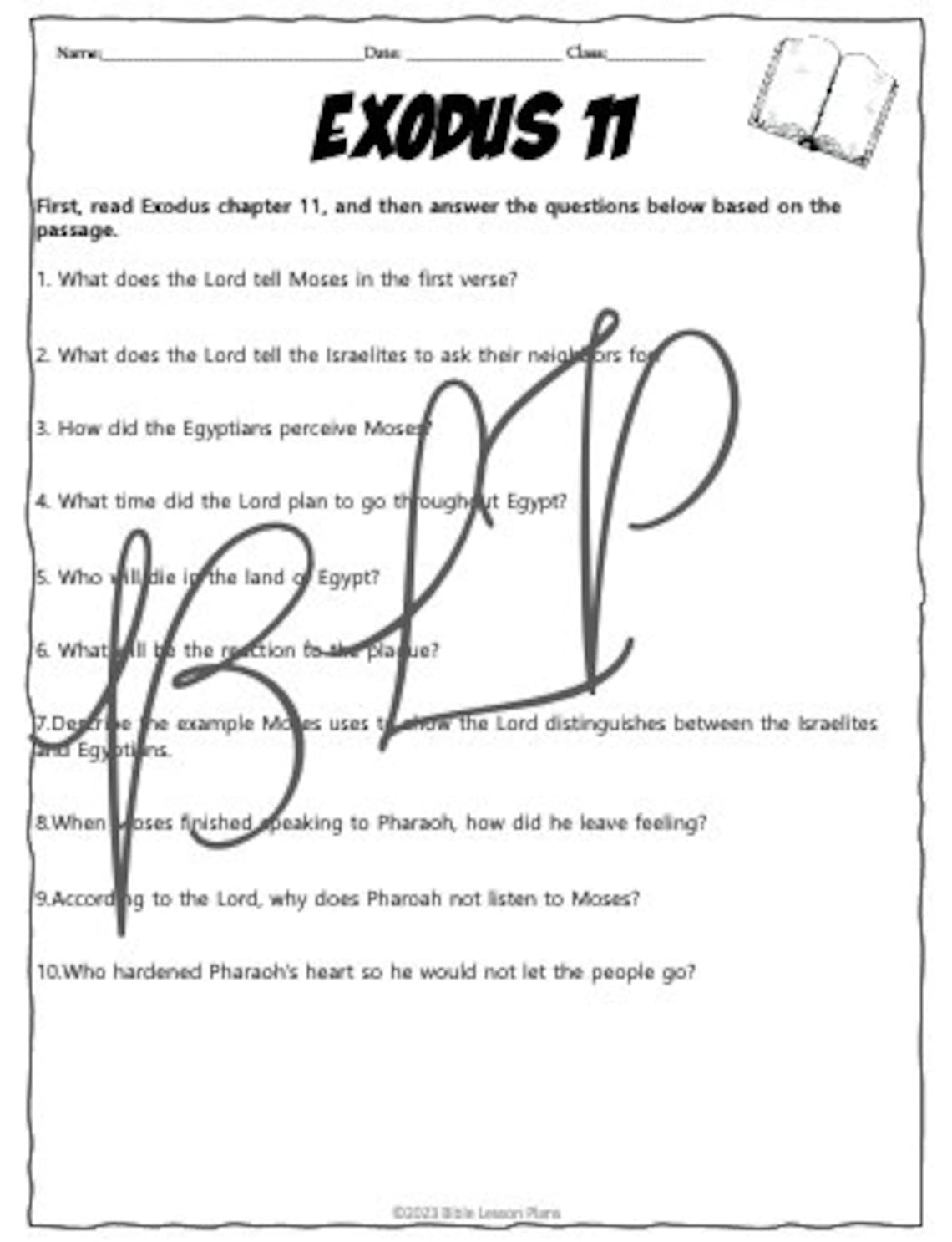 Exodus Bible Study, Exodus Printable, Exodus Passover Study, Exodus ...