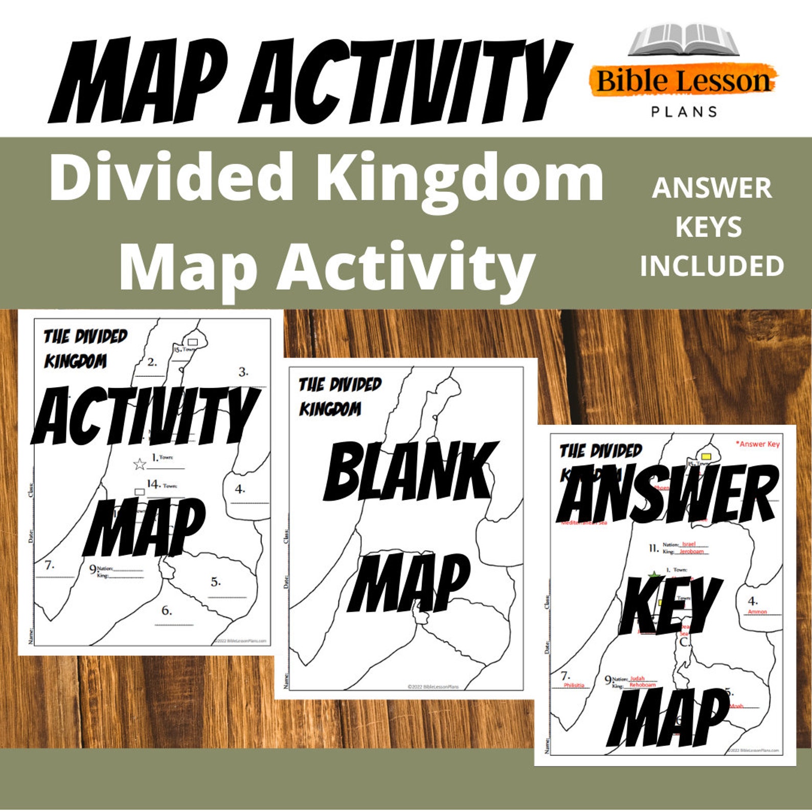 Divided Kingdom Map Activity: Bible Study, Homeschool (PDF Pattern) - Etsy