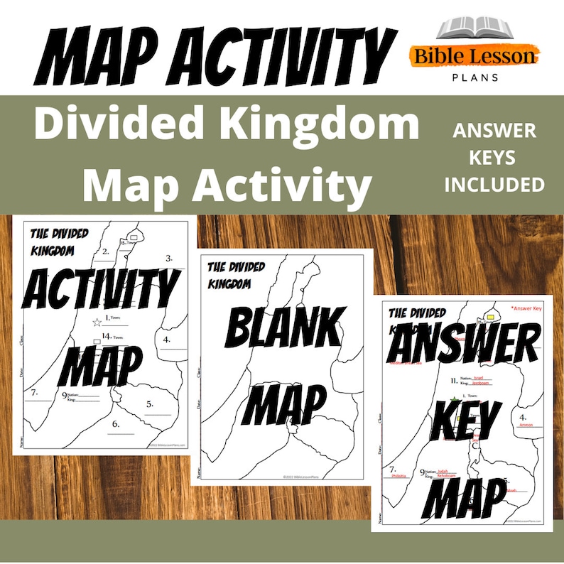 Divided Kingdom Map Activity: Bible Study, Homeschool (PDF Pattern) - Etsy