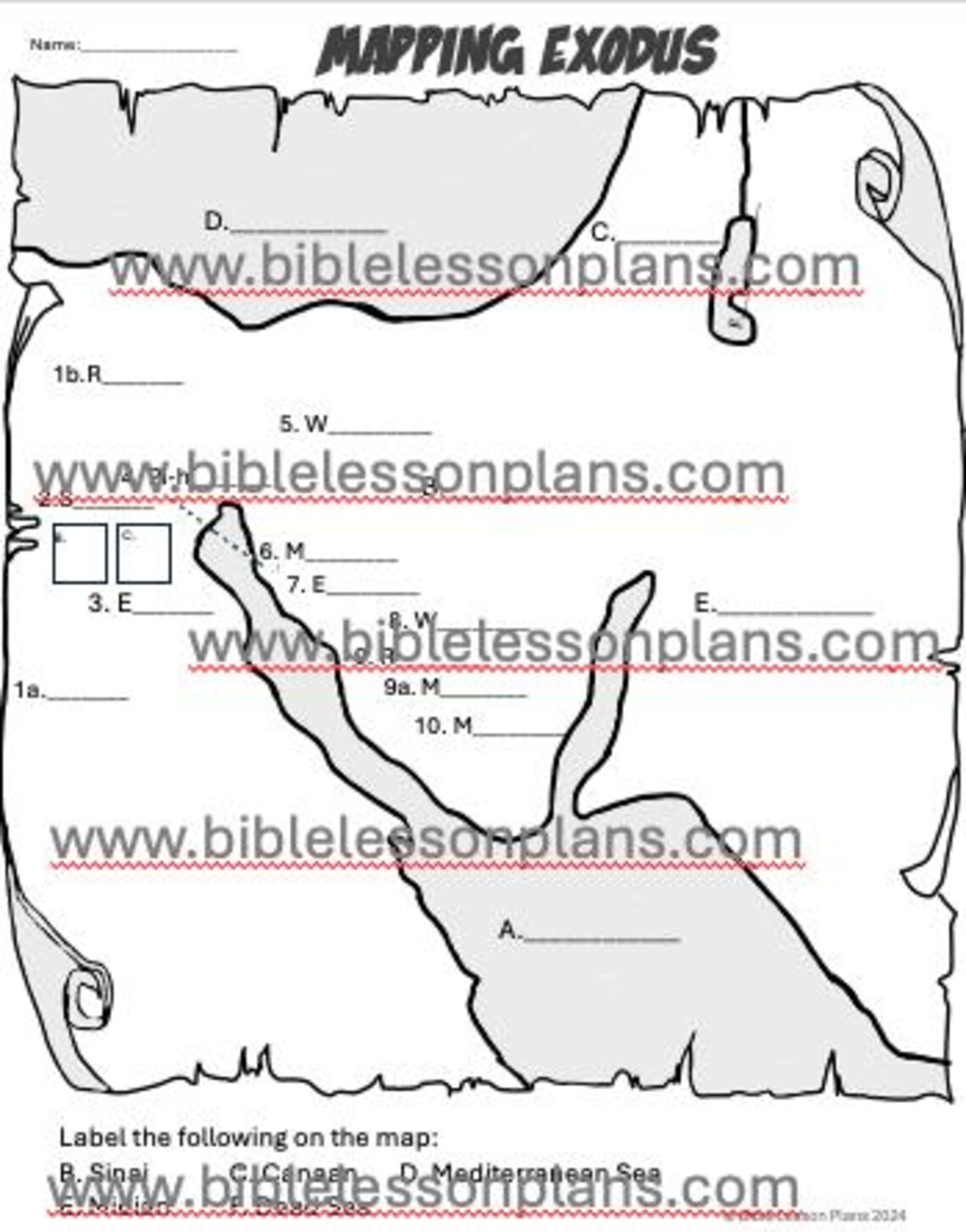 Mapping Exodus, Exodus Map Activity, Israelites Journey Through the ...