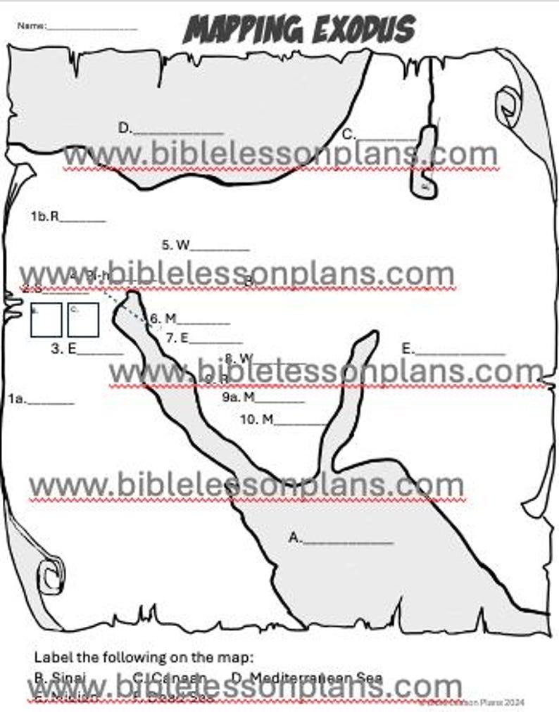 Mapping Exodus, Exodus Map Activity, Israelites Journey Through the ...