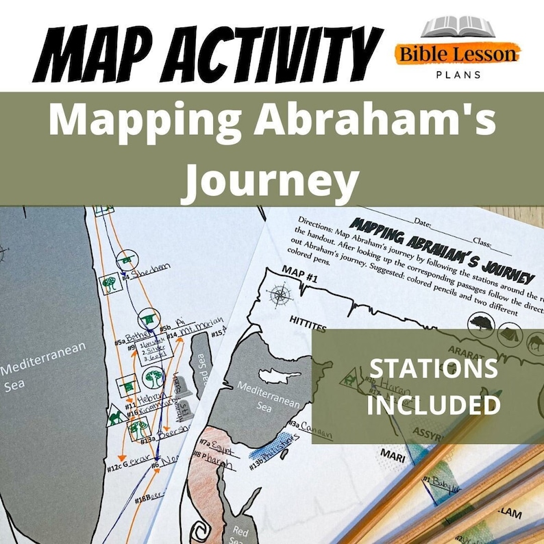 Abraham's Journey Bible Map Activity: Genesis Homeschool Curriculum - Etsy