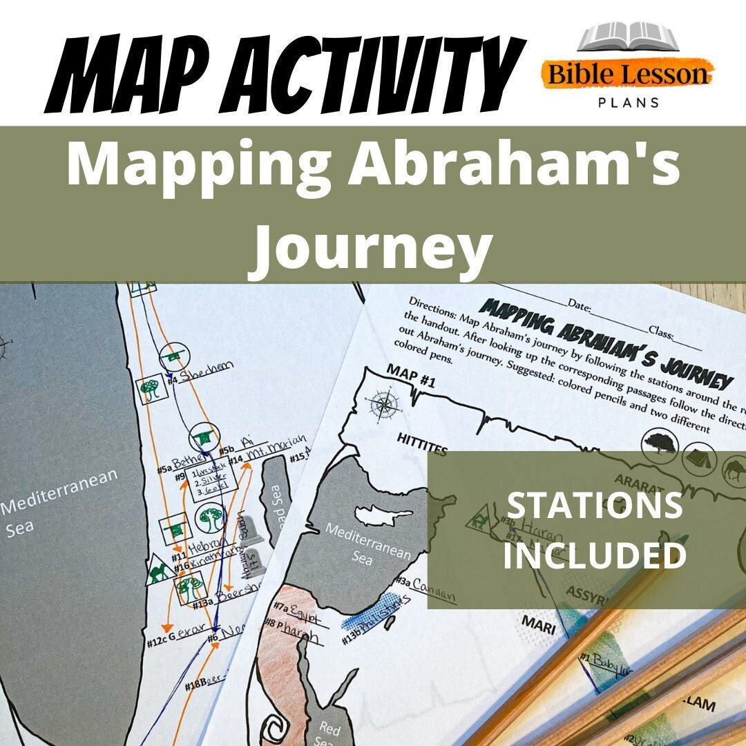 Bible Map Activity, Abraham's Journey, Genesis Bible Activity ...
