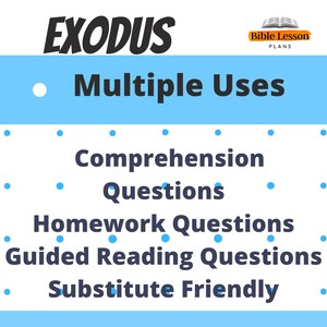 Exodus Bible Study: Chapters 11-15 Comprehension Questions - Etsy