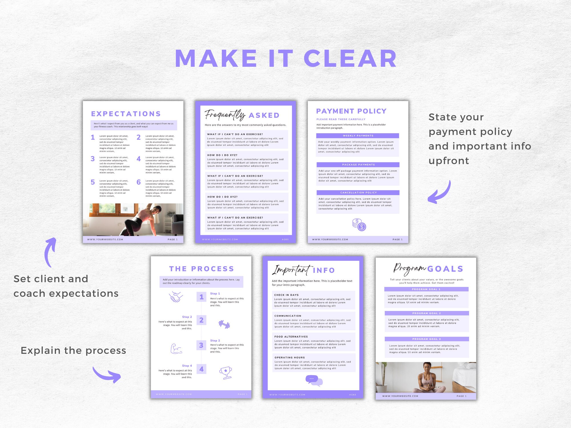 Fitness Welcome Pack Canva Template Client Onboarding Pack - Etsy UK