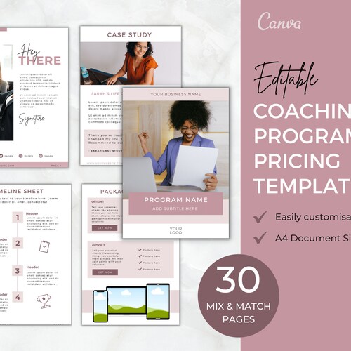 Coaching Package Template Coaching Program Canva Template - Etsy