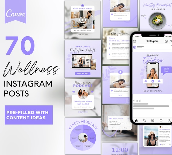 Wellness Instagram Posts Wellness Coach Instagram Engagement - Etsy