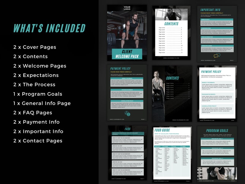 Fitness Client Welcome Packet Canva | Client Welcome Pack for Fitness ...