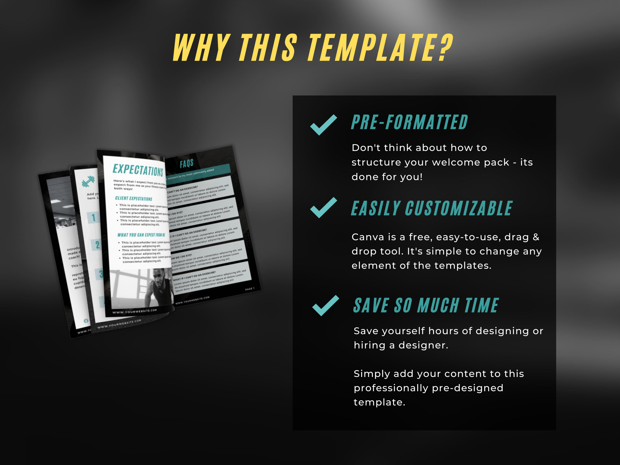 Fitness Client Welcome Packet Canva | Client Welcome Pack for Fitness ...