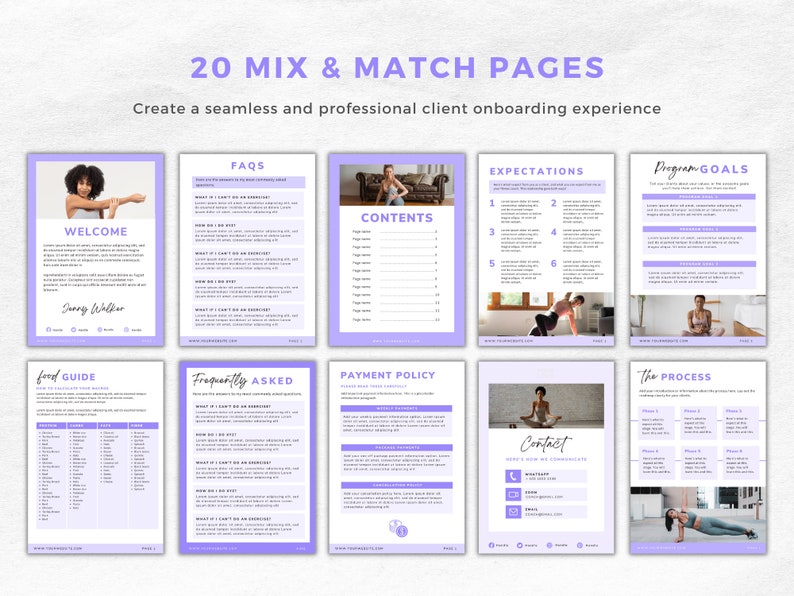Fitness Welcome Pack Canva Template Client Onboarding Pack - Etsy Australia