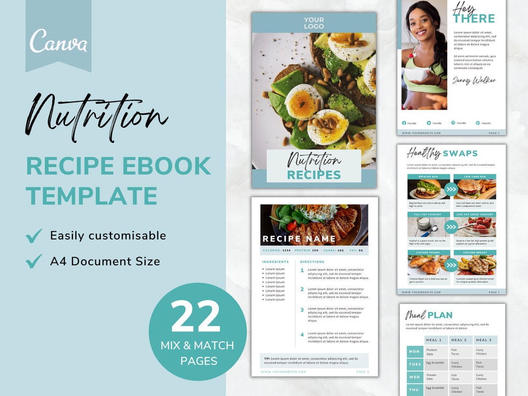 Nutrition Ebook Template Canva | Wellness Nutrition Ebook | Health ...