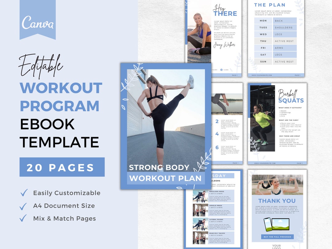 Fitness Ebook Template Workout Plan Ebook Template Fitness Coach ...