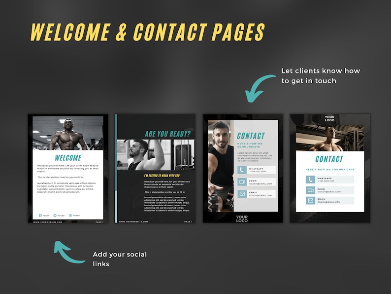 Fitness Client Welcome Packet Canva | Client Welcome Pack for Fitness ...