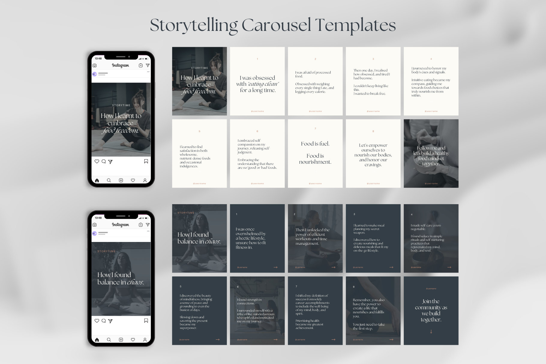 Wellness Coach Instagram Carousel Templates, Nutrition Coach Carousel ...