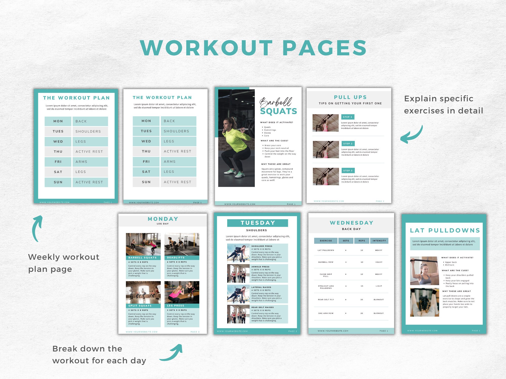 Fitness Program Template Canva Fitness Ebook Template | Etsy