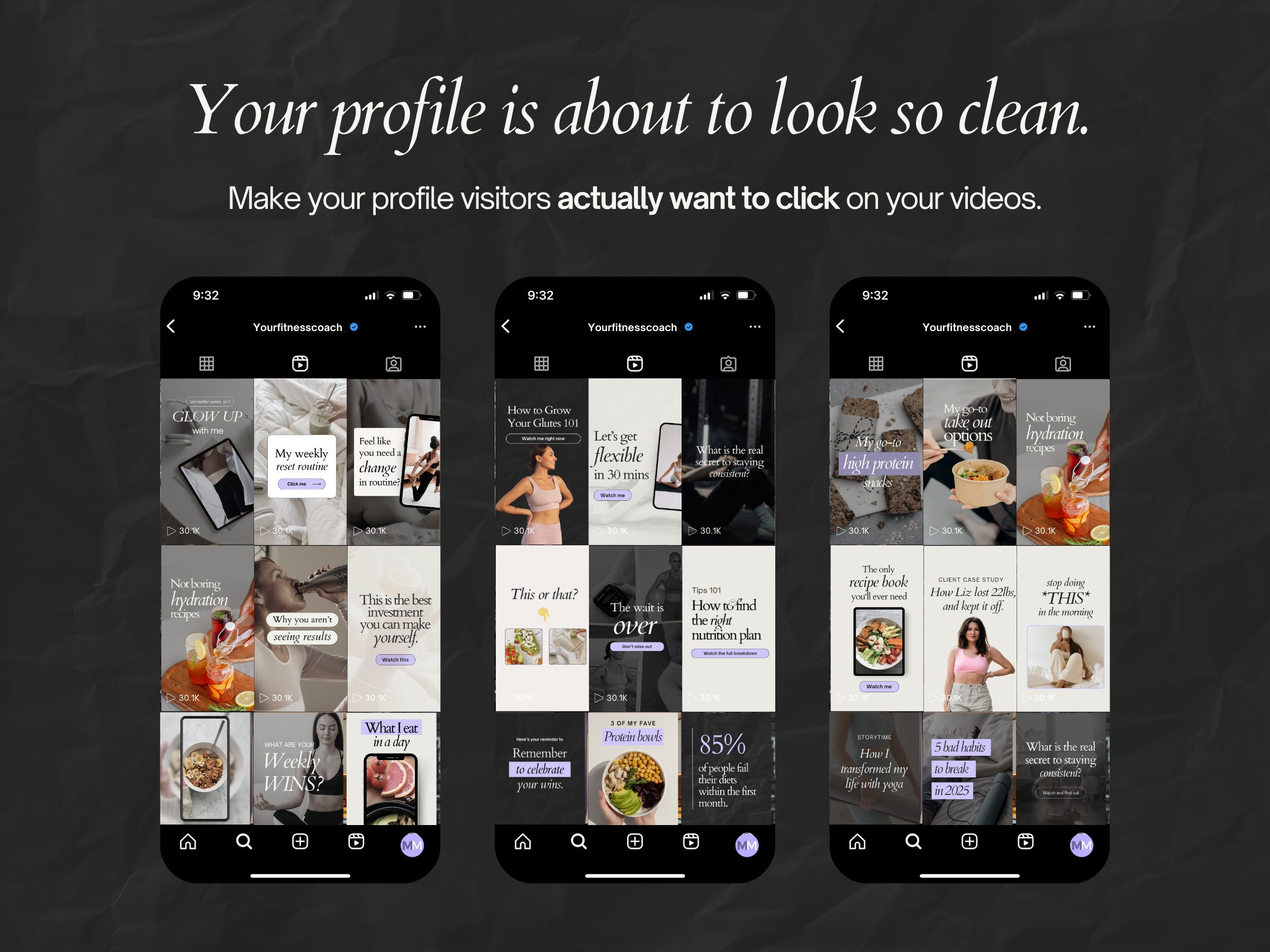 Fitness Instagram Reel Template, Wellness Coach Reel Covers, Health ...