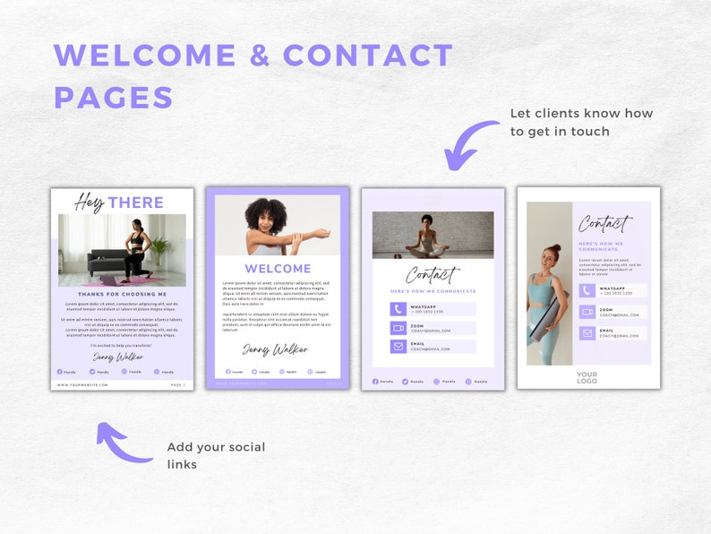 Fitness Welcome Pack Canva Template Client Onboarding Pack - Etsy Australia