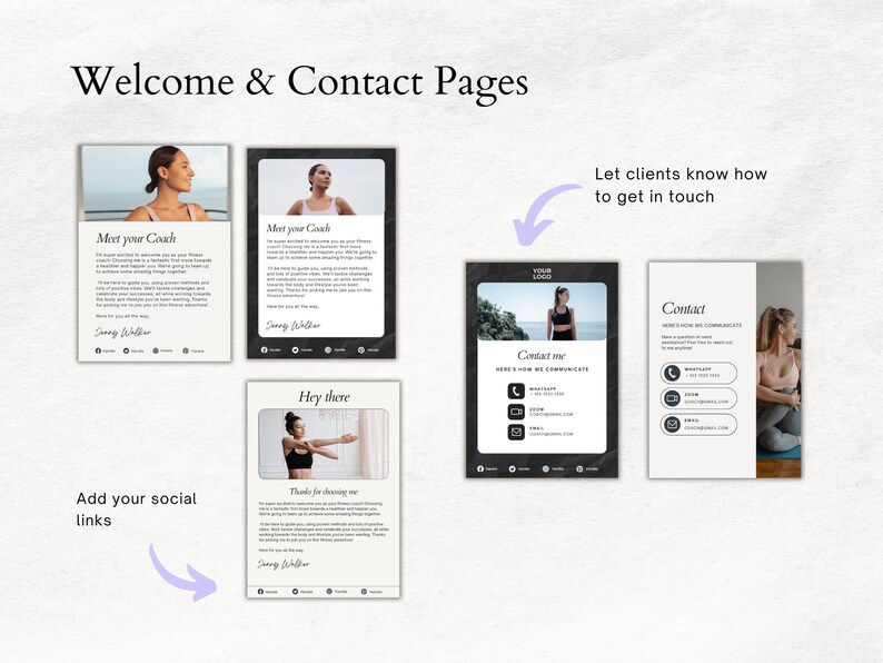 Fitness Client Welcome Packet | Editable Canva Template (a4/letter) - Etsy