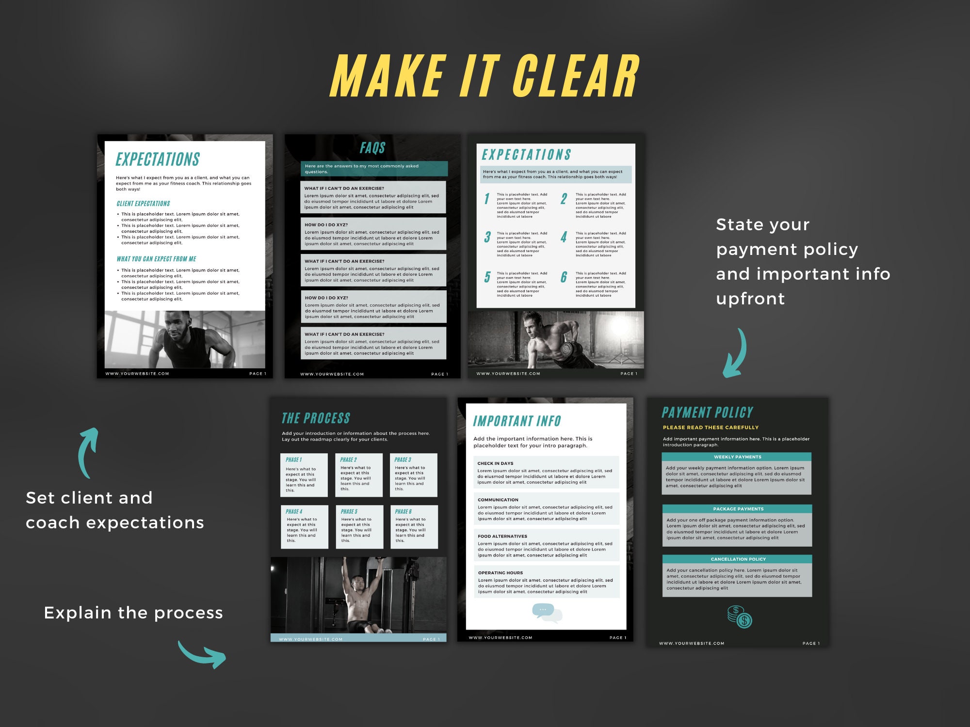 Fitness Client Welcome Packet Canva | Client Welcome Pack for Fitness ...