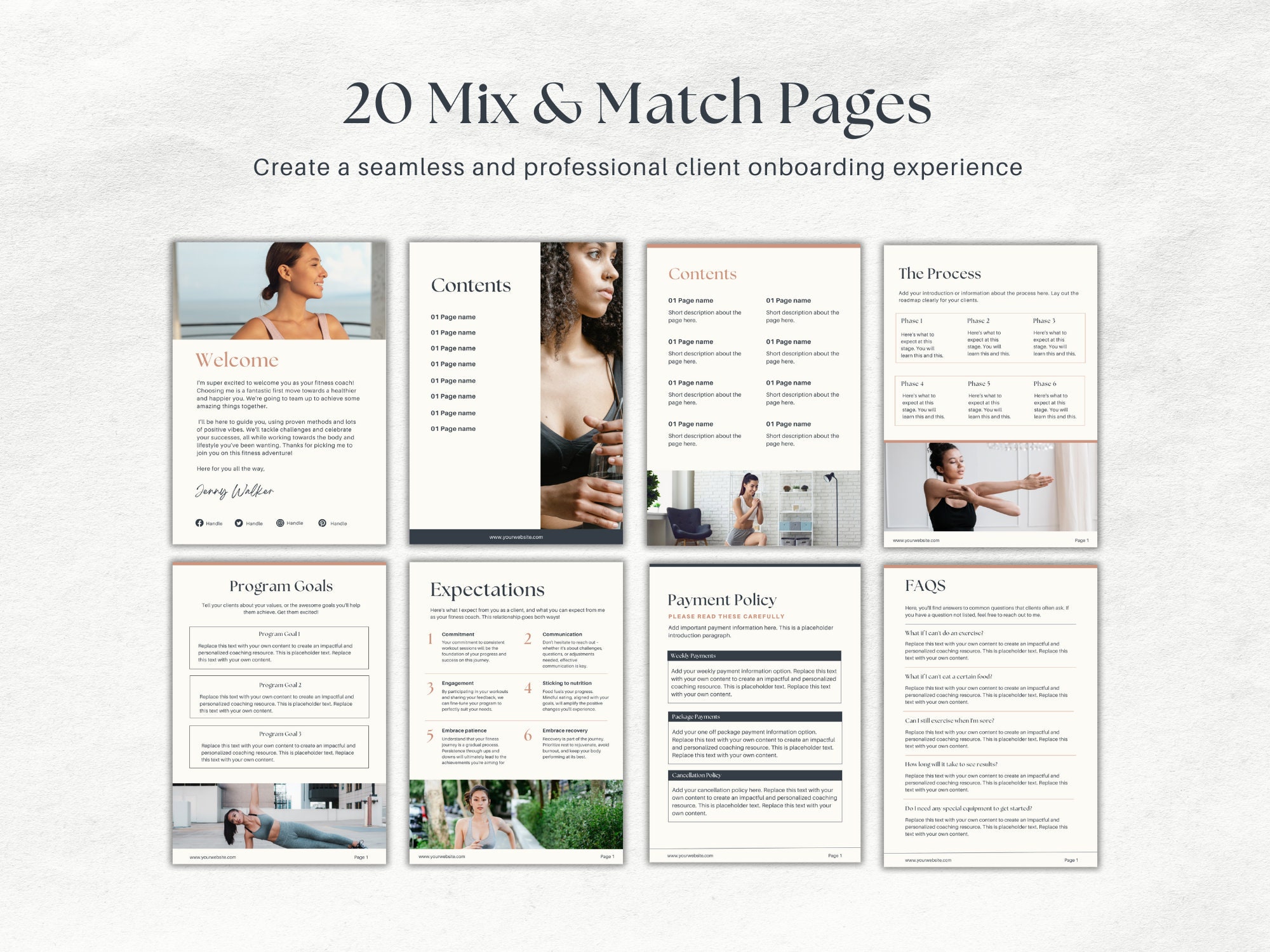 Nutrition Wellness Client Welcome Canva Template Client Onboarding Pack ...