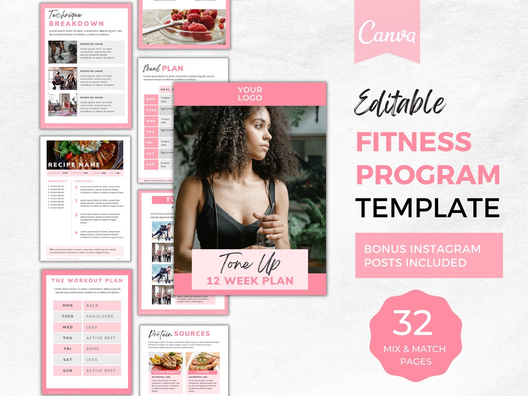 Fitness Program Ebook Template Canva Fitness Ebook Template Fitness ...