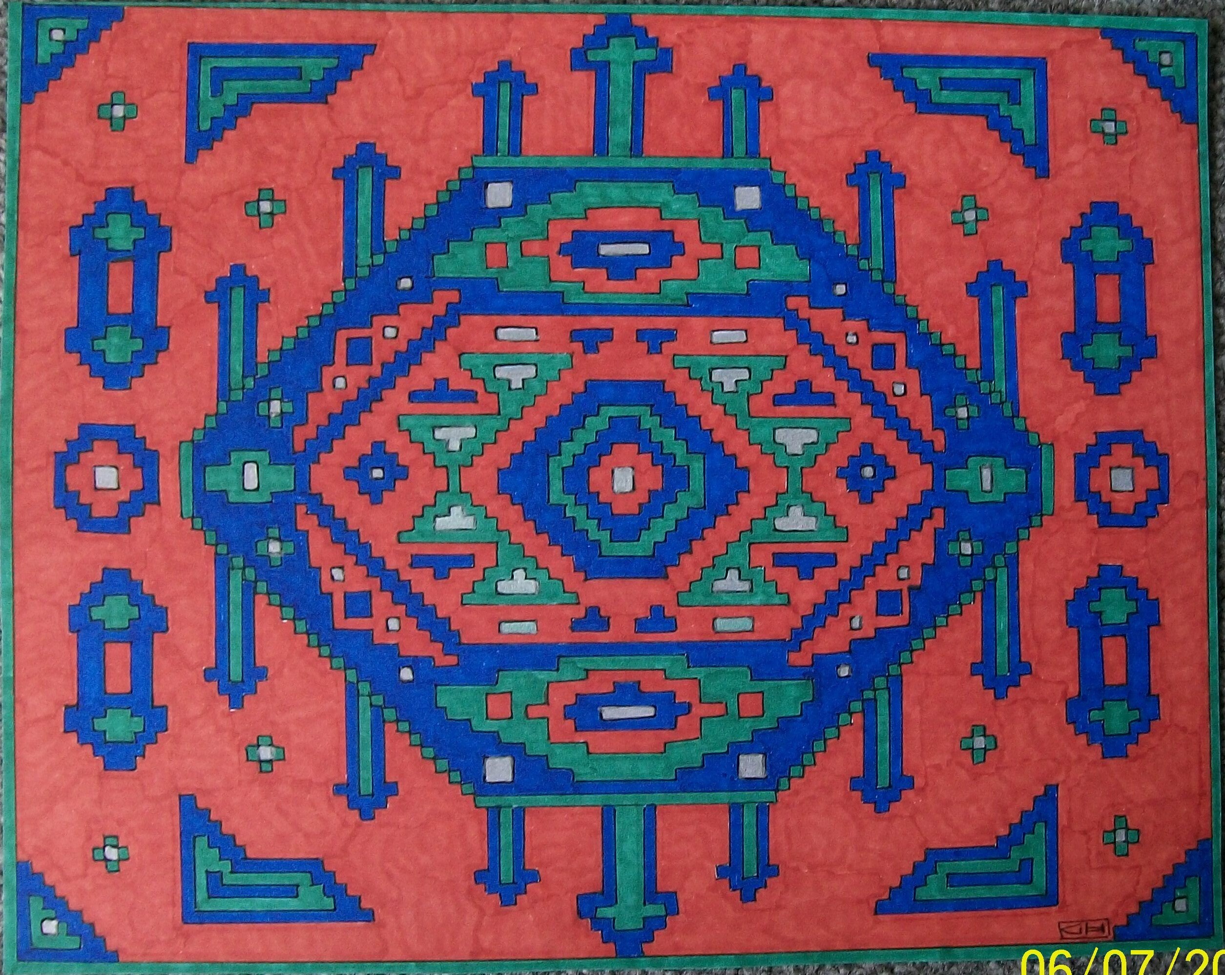 Handgemaltes Original Kunstwerk Orientalische Teppich Muster Designs ...