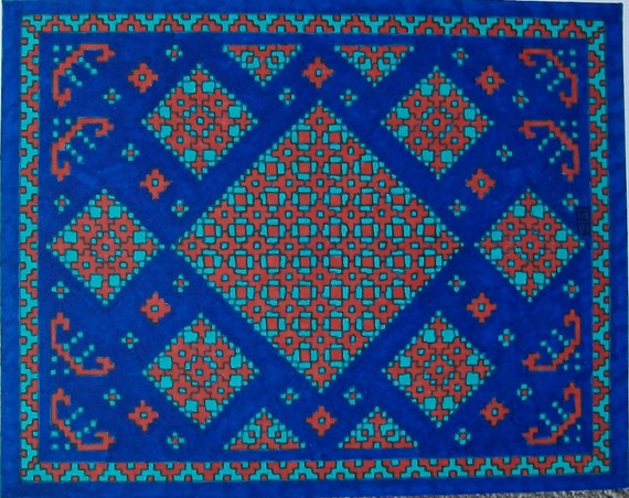 Hand Painted Original Artwork Oriental Rug Pattern Designs - Etsy