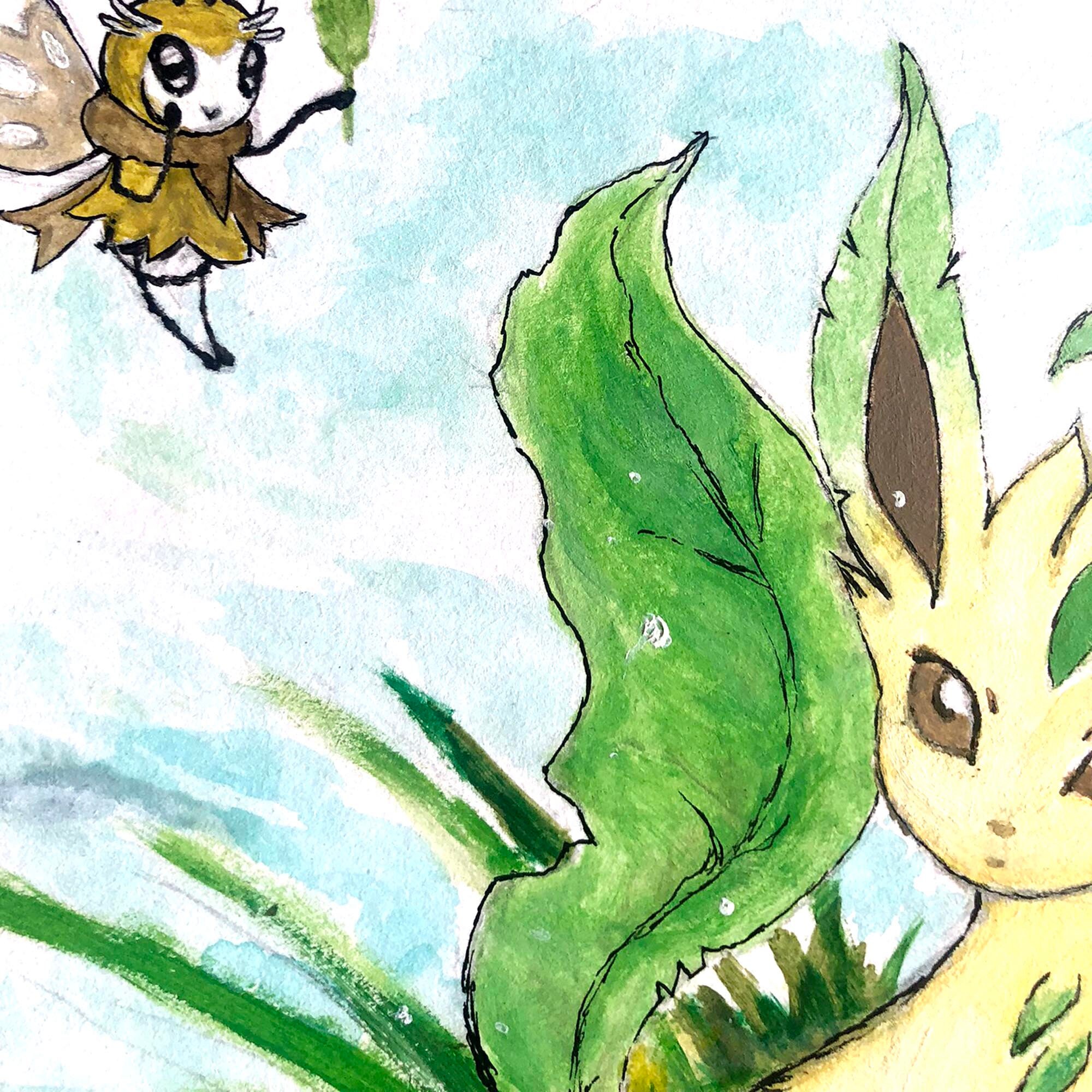 Leafeon Ribombee Eevee Grass Pokemon Fairy Pokemon - Etsy