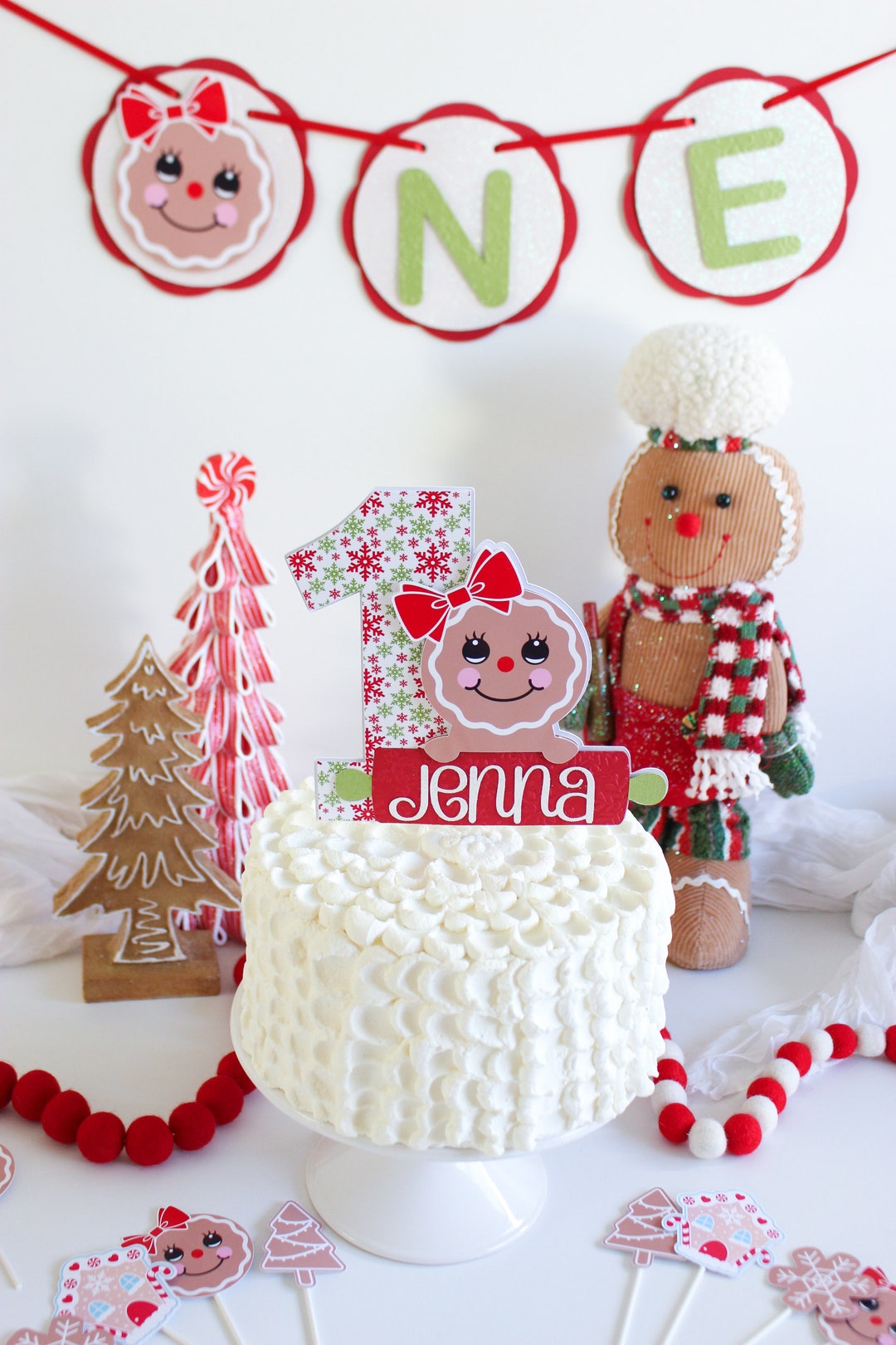 Gingerbread Girl Theme Cake Topper| Oh Snap Our Little Cookie is One ...
