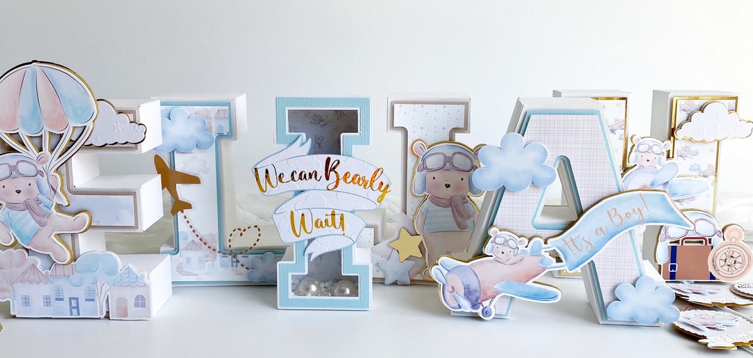 We Can Bearly Wait 3d Letters| Teddy Bear Theme|bear Baby Shower|teddy ...