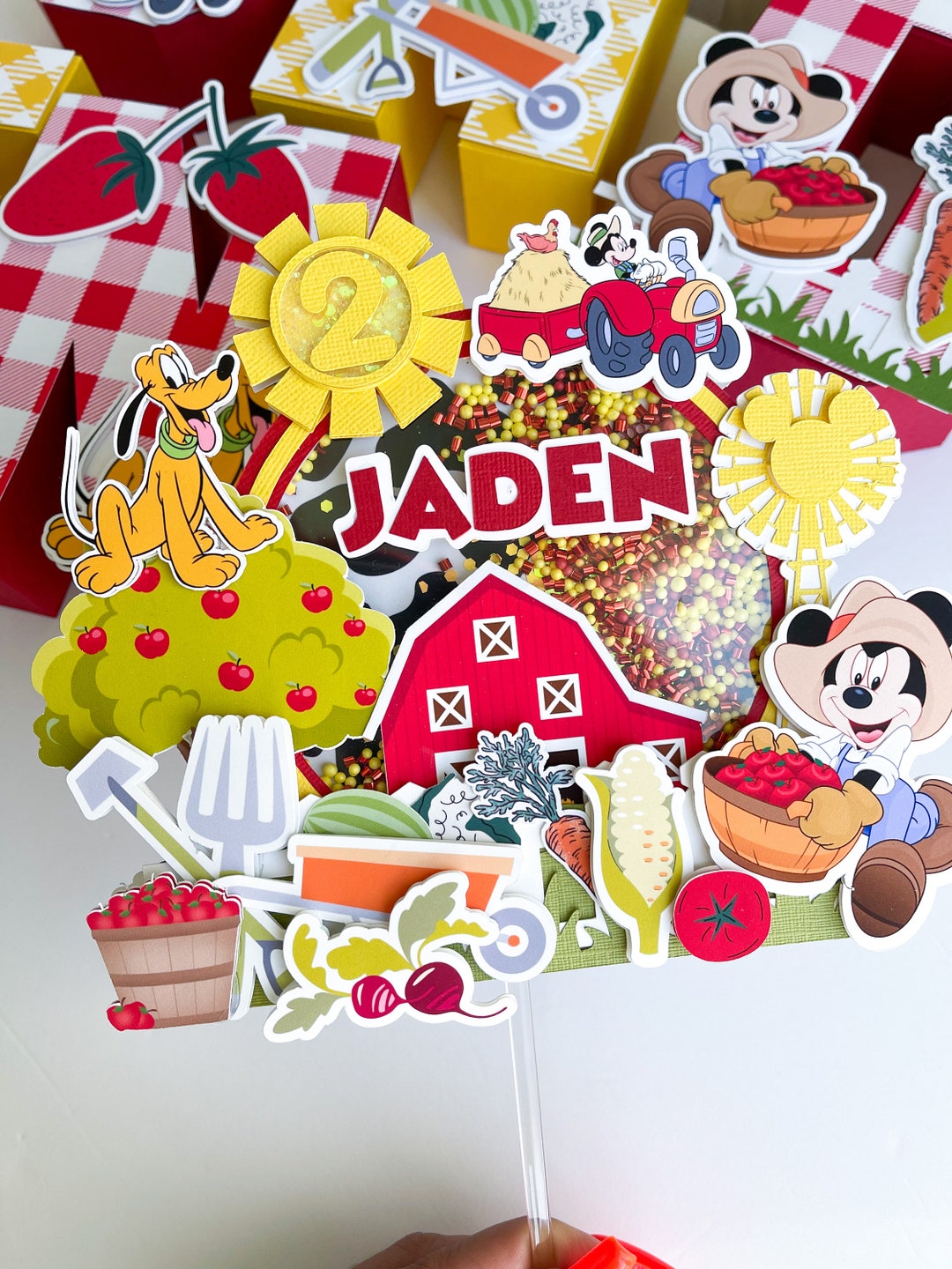 Farmer Mickey Mouse Cake Topper|mickey Mouse Cake Topper|farm Mickey ...