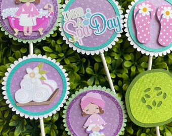 12 Spa/relaxation Day Themed Fondant Toppers Handmade by Fancytop ...