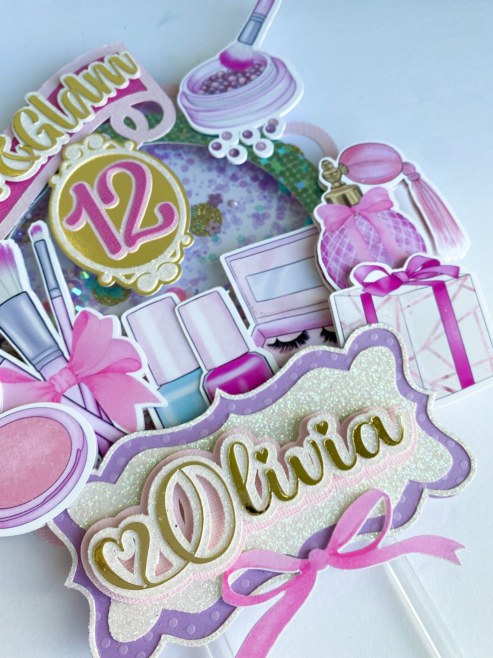 Makeup Cake Topper Glitz and Glam Cake Topperpamper Party - Etsy