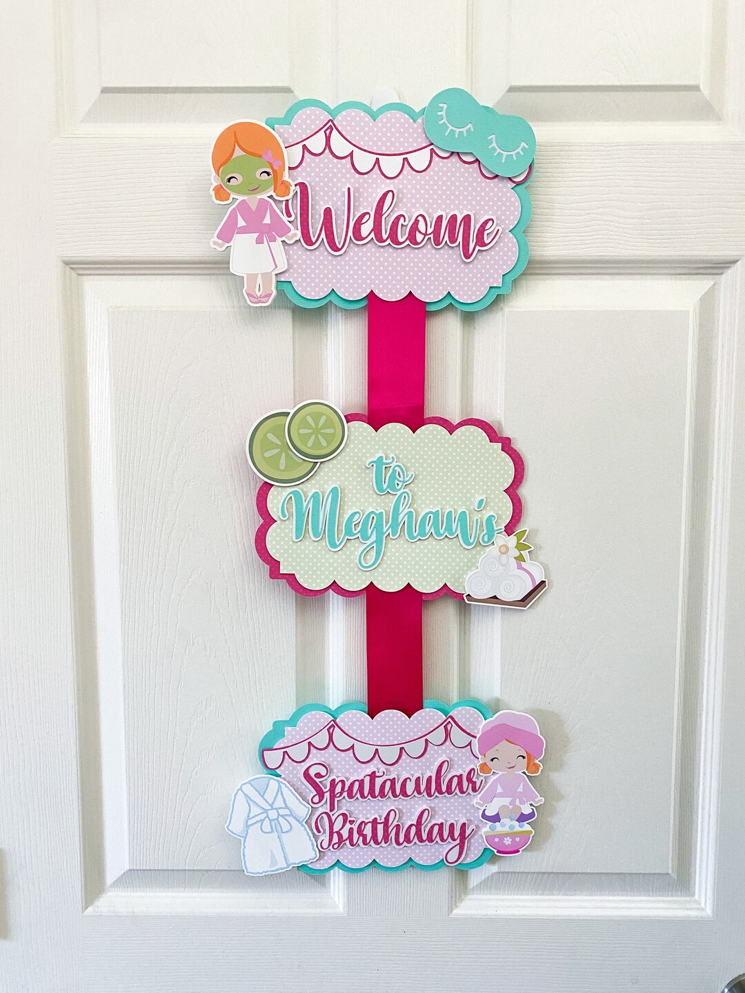 Spa Birthday Door Sign|girls Spa Party Door Sign|pamper Party Door Sign ...