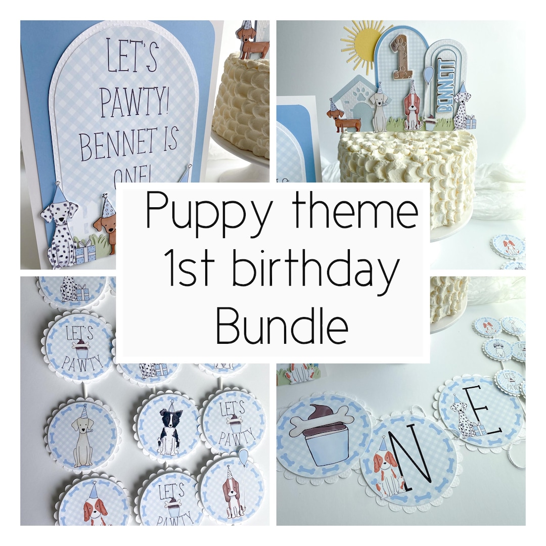 Puppy Theme Party Decor|puppy 1st Birthday|lets Pawty Theme|puppy Cake ...