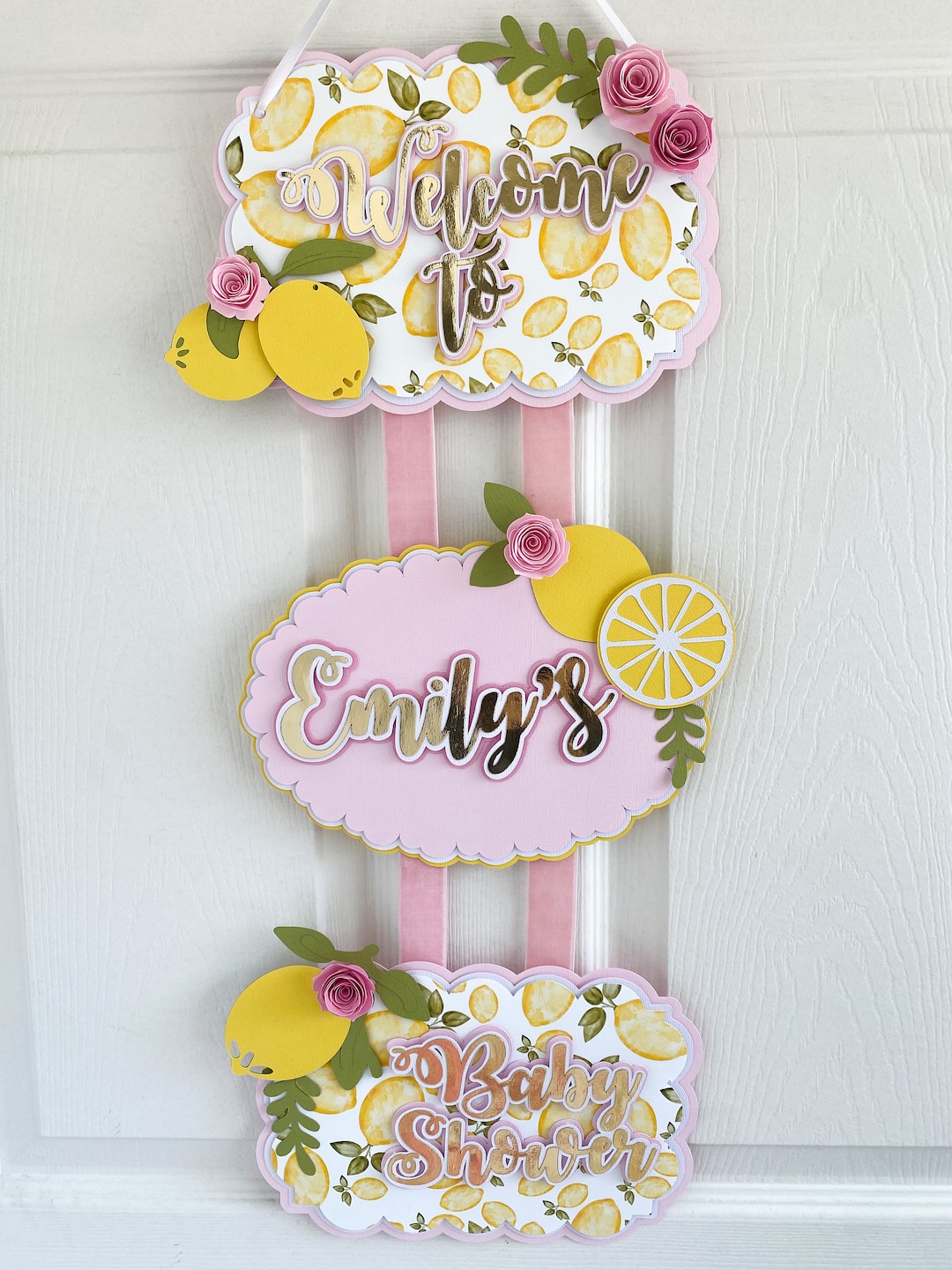 Lemon Theme Door Sign|lemon Baby Shower Party Decor| Lemon Theme ...
