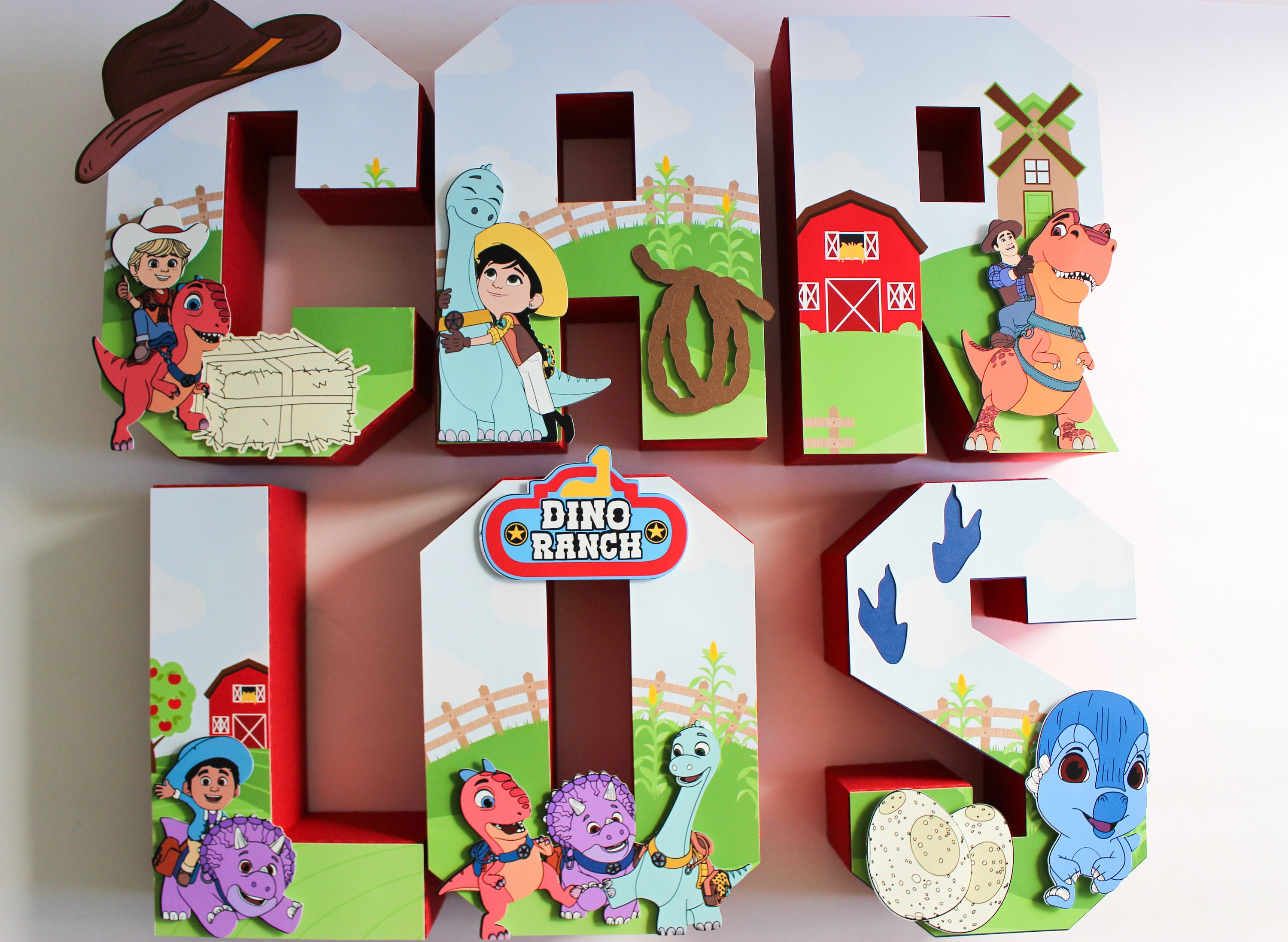 Dino Ranch Happy Birthday Bannerdino Ranch Birthdaydino | Etsy