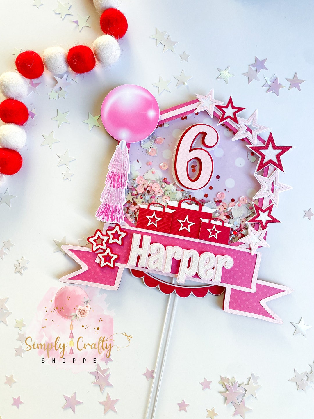 Star Cake Topper|girls Star Party|star Birthday Decorations|pink Star ...