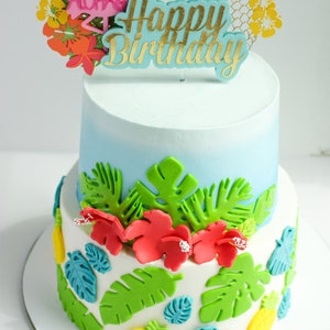 Luau Party Cake Topper| Hawaiian Cake Topper|luau Party Decorations ...