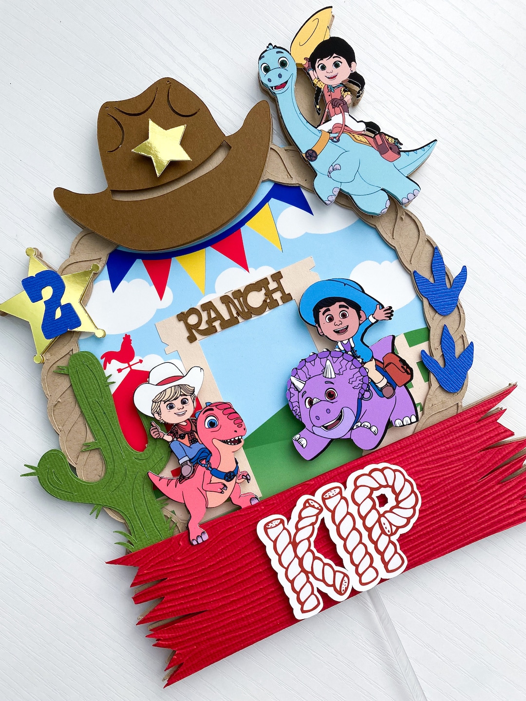 Dino Ranch Cake Topper|dino Ranch|dino Ranch Birthday Decorations|dino ...
