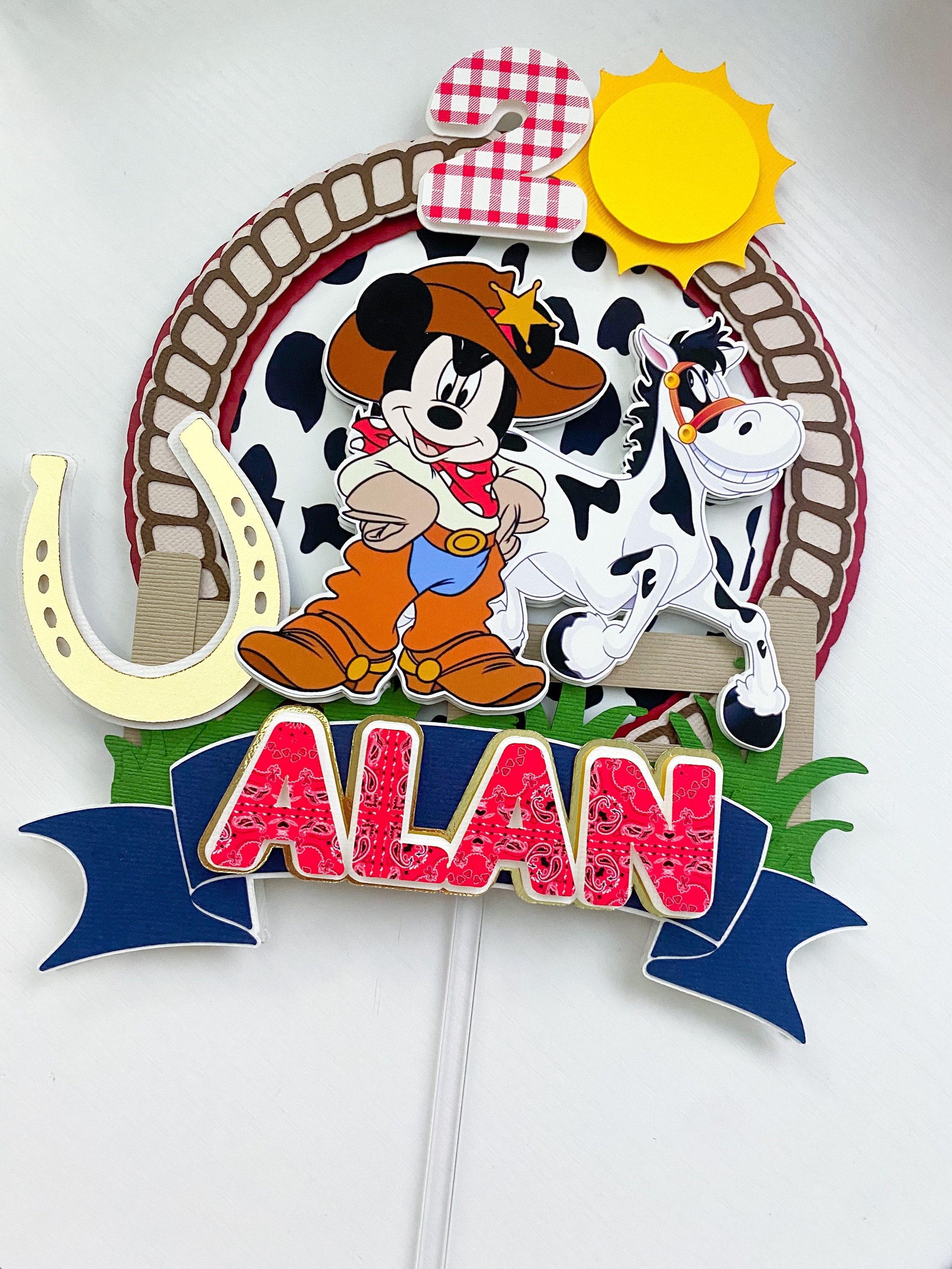 Cowboy Mickey Mouse Cake Topper - Etsy