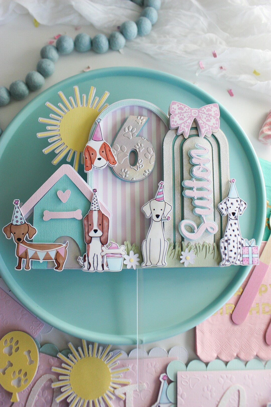 Puppy Cake Topperdog Cake Topperpuppy Themepuppy Party Decorations Lets ...