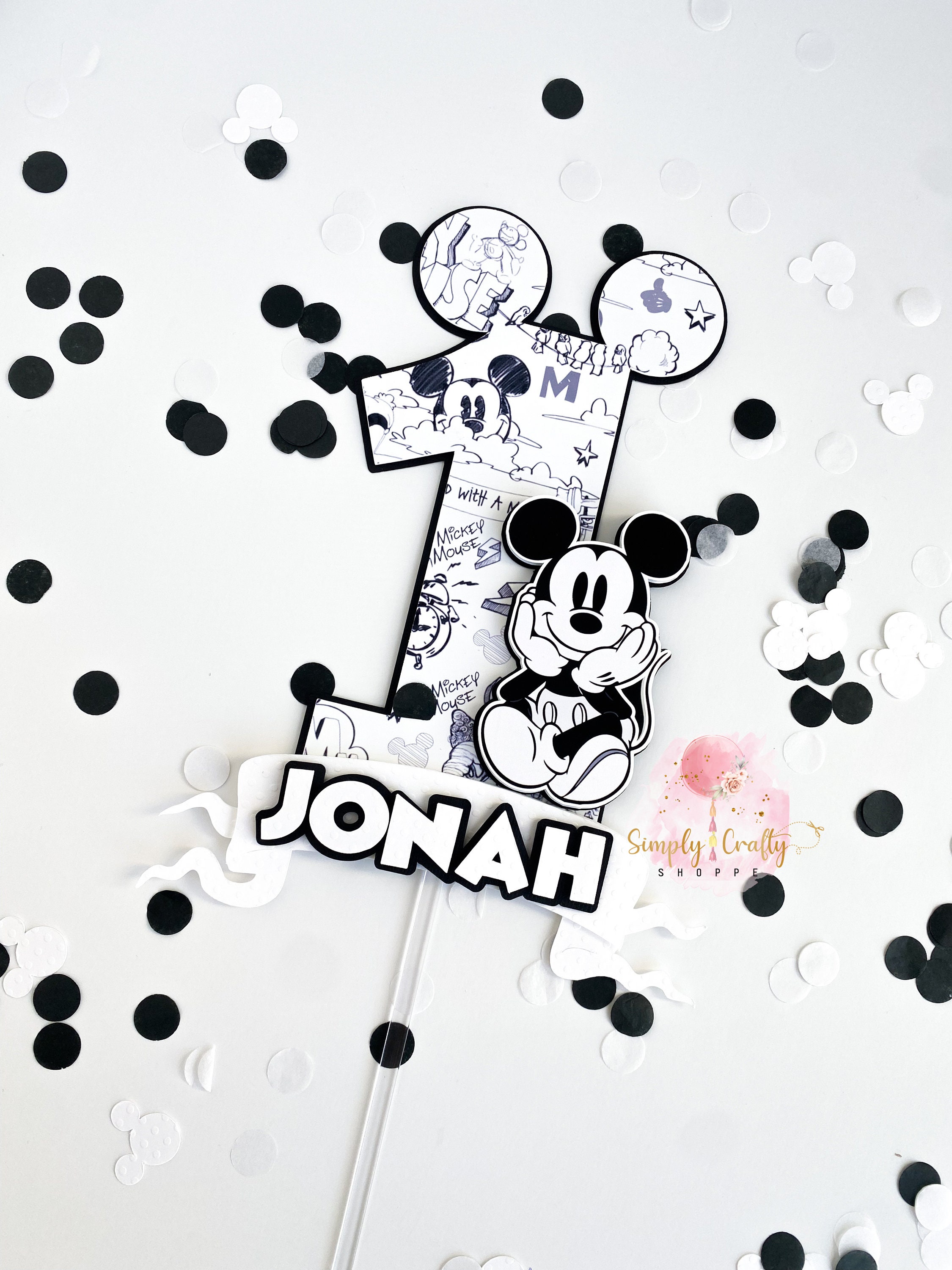 Black & White Mickey Mouse Cake Topperblack and White Mickey - Etsy